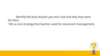 Training Classroom management for best teachers .pptx