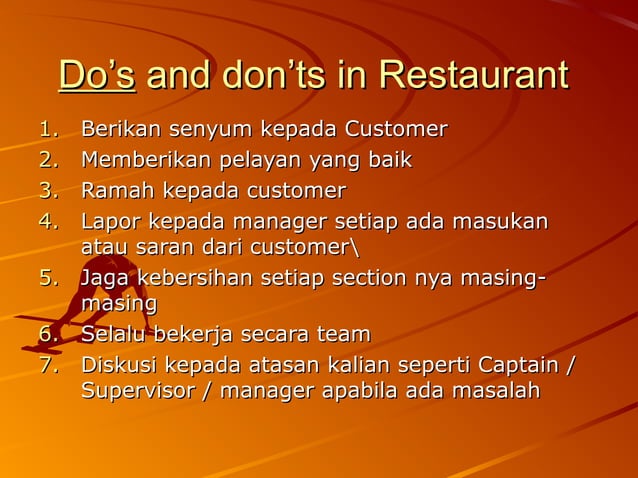 Training class waiter | PPT