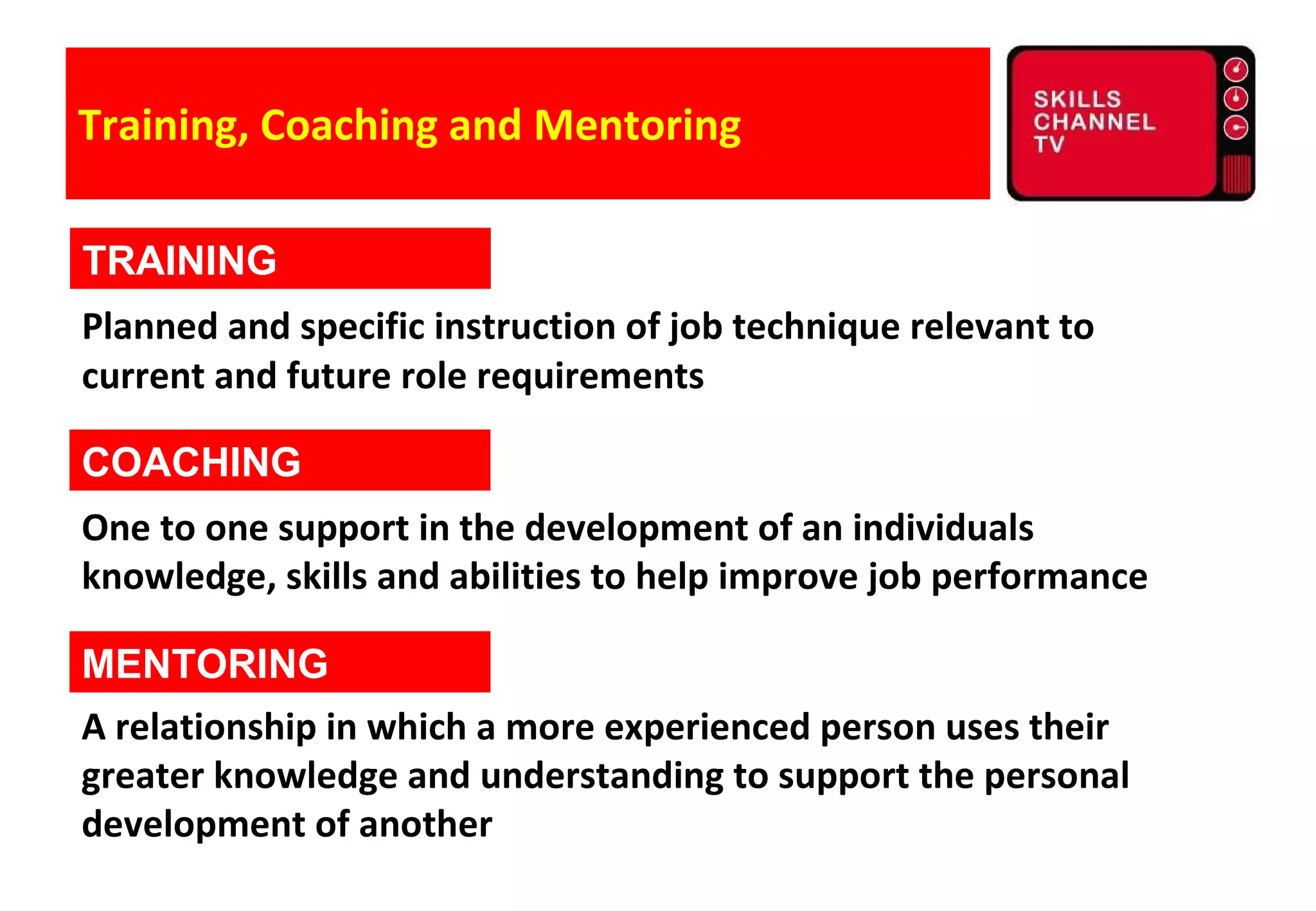 Training, Coaching And Mentoring | PPT