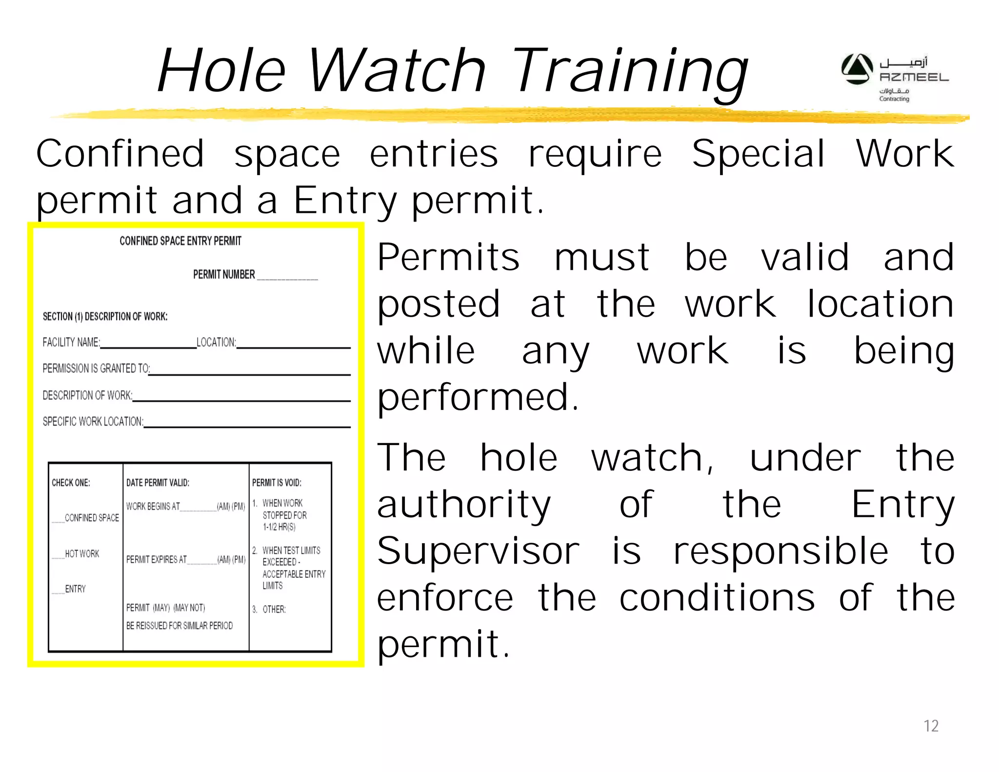 Training confined space entry holewatch man [compatibility mode] | PDF ...