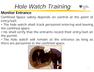 Training confined space entry holewatch man [compatibility mode] | PDF
