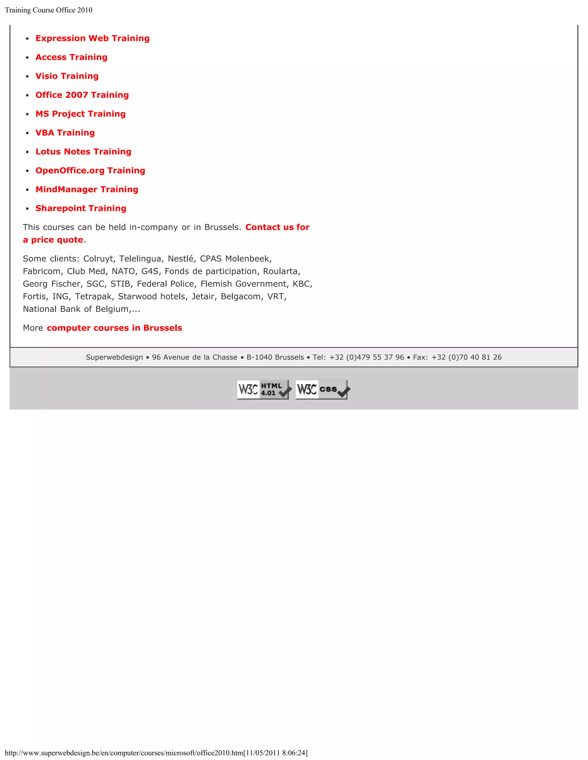 Training course office 2010 | PDF