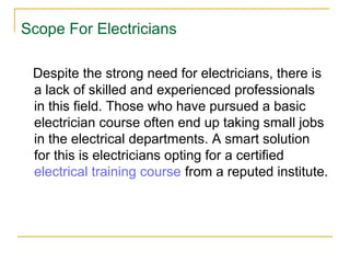 Training Courses For Electricians | PPT
