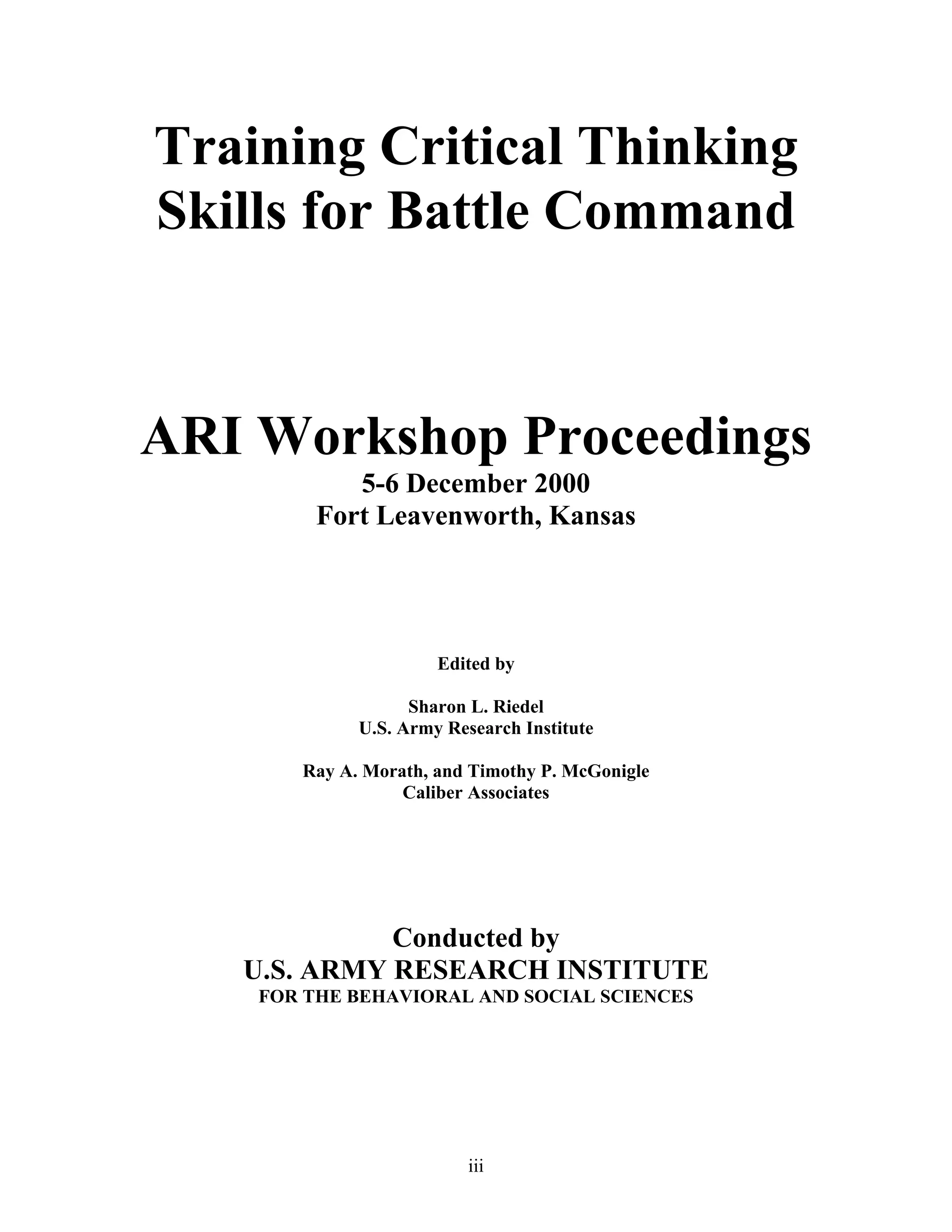 Training critical thinking skills | PDF