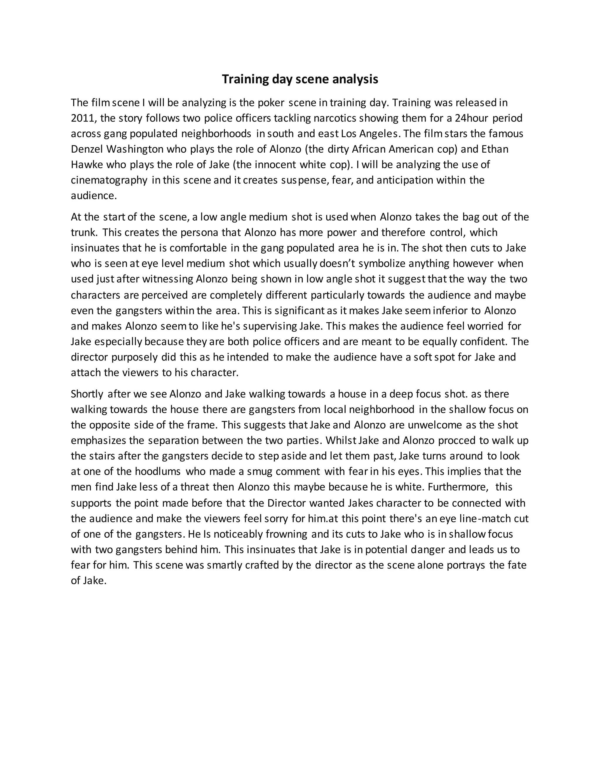 Training day scene analysis | DOCX