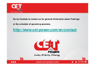 CE+T Power Customer Training Center | PDF