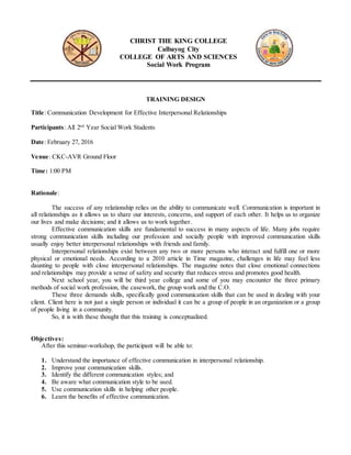 Training design | DOCX