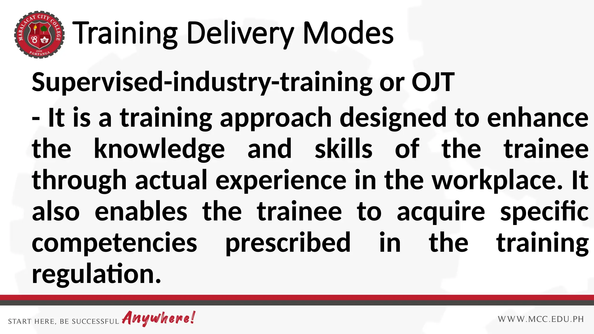 Training Design in Trainers Methodology 1 | PPTX