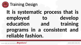 Training Design in Trainers Methodology 1 | PPTX