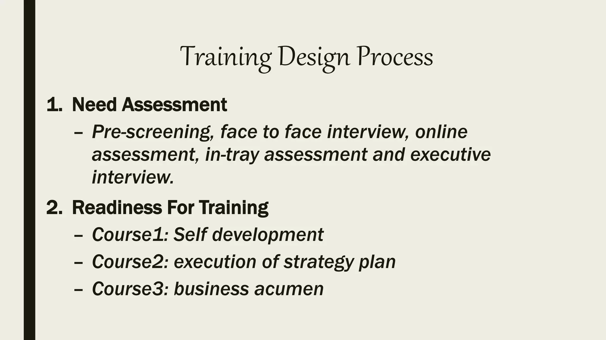 Training design process | PPTX