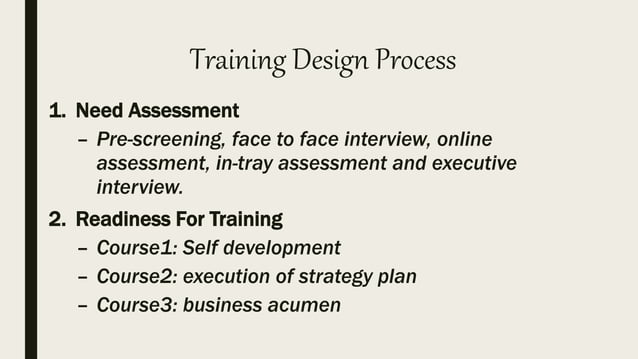 Training design process | PPTX