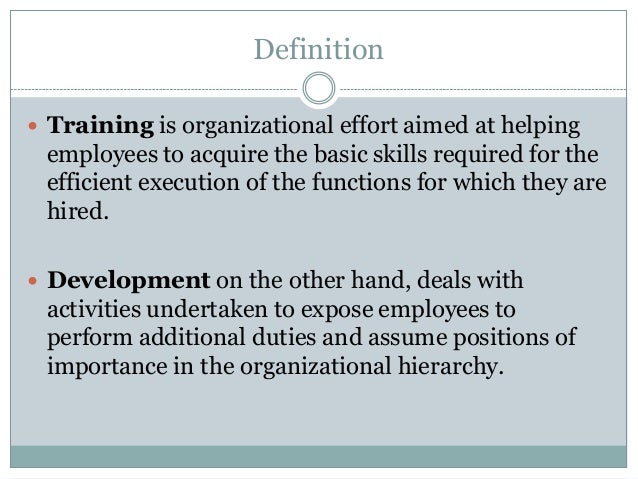 Training & development