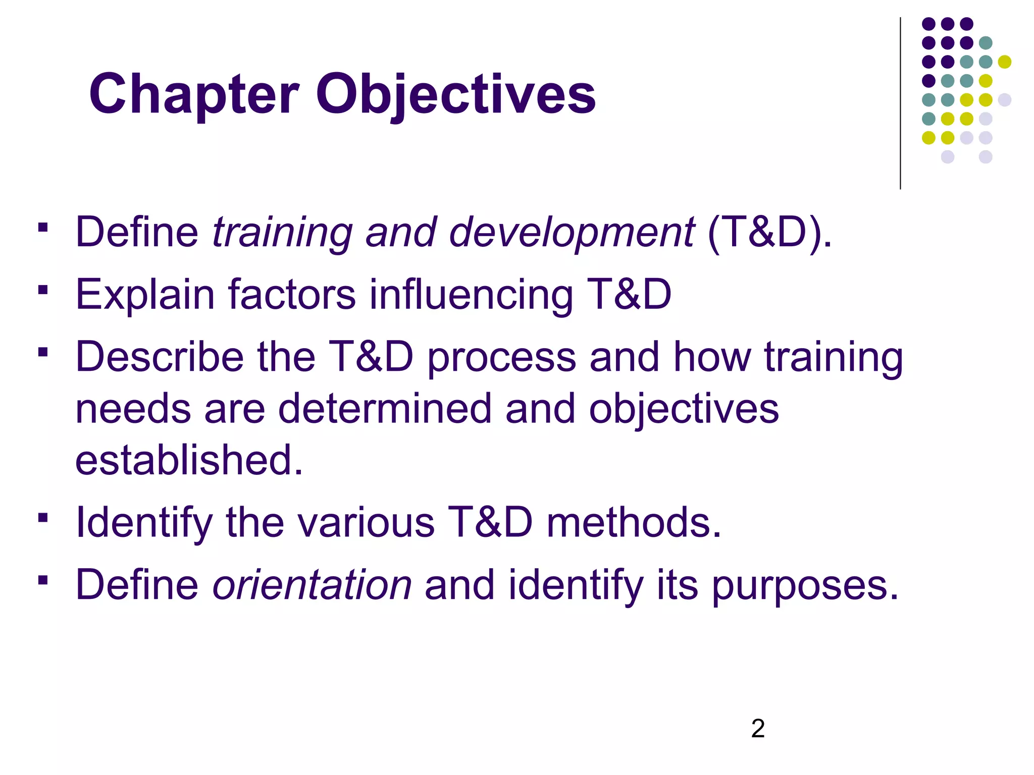 give the best solutions on training and devlopment | PPT