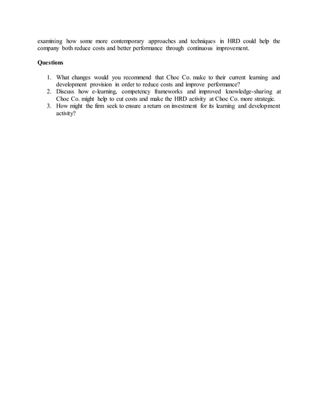 Training & development | DOCX