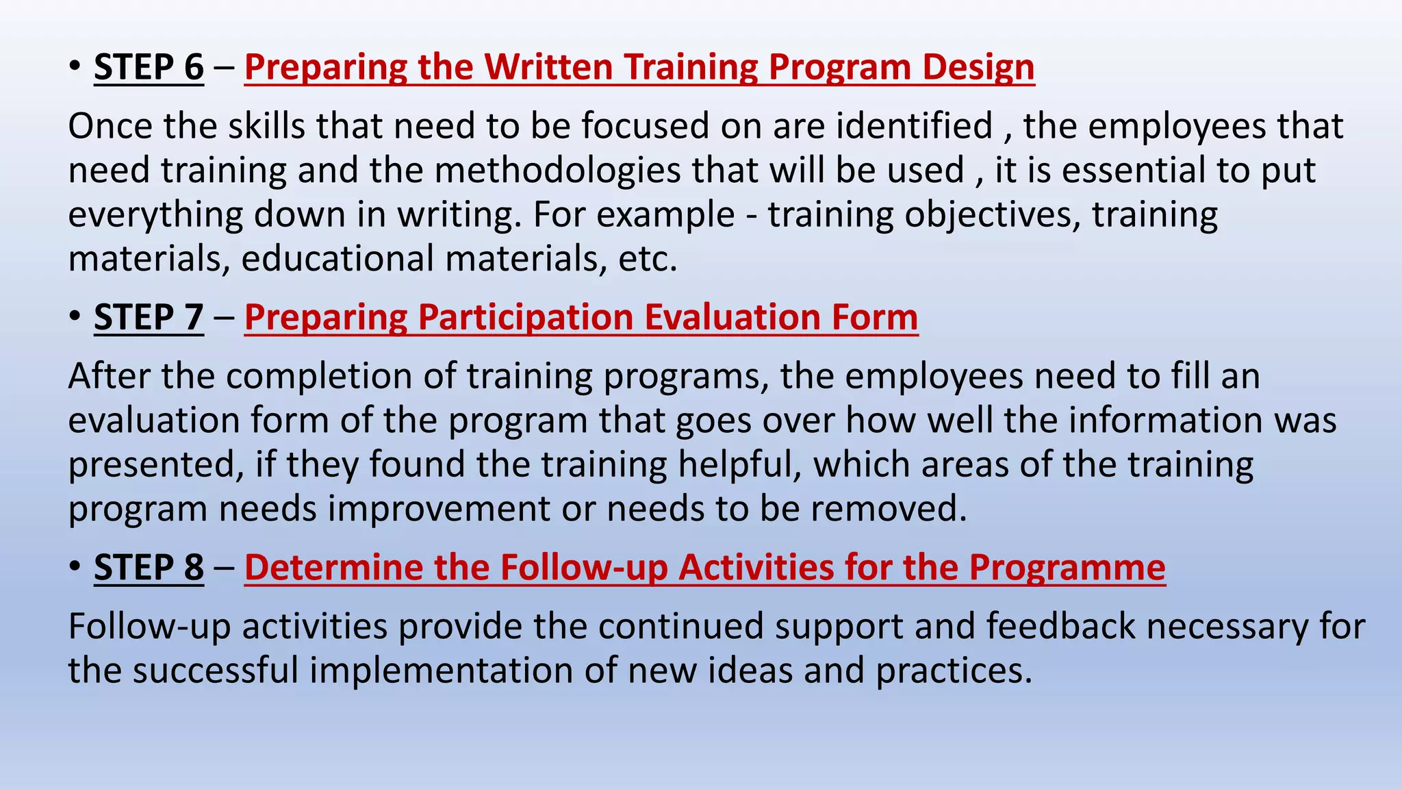Training & Development - Designing a training program - key factors ...