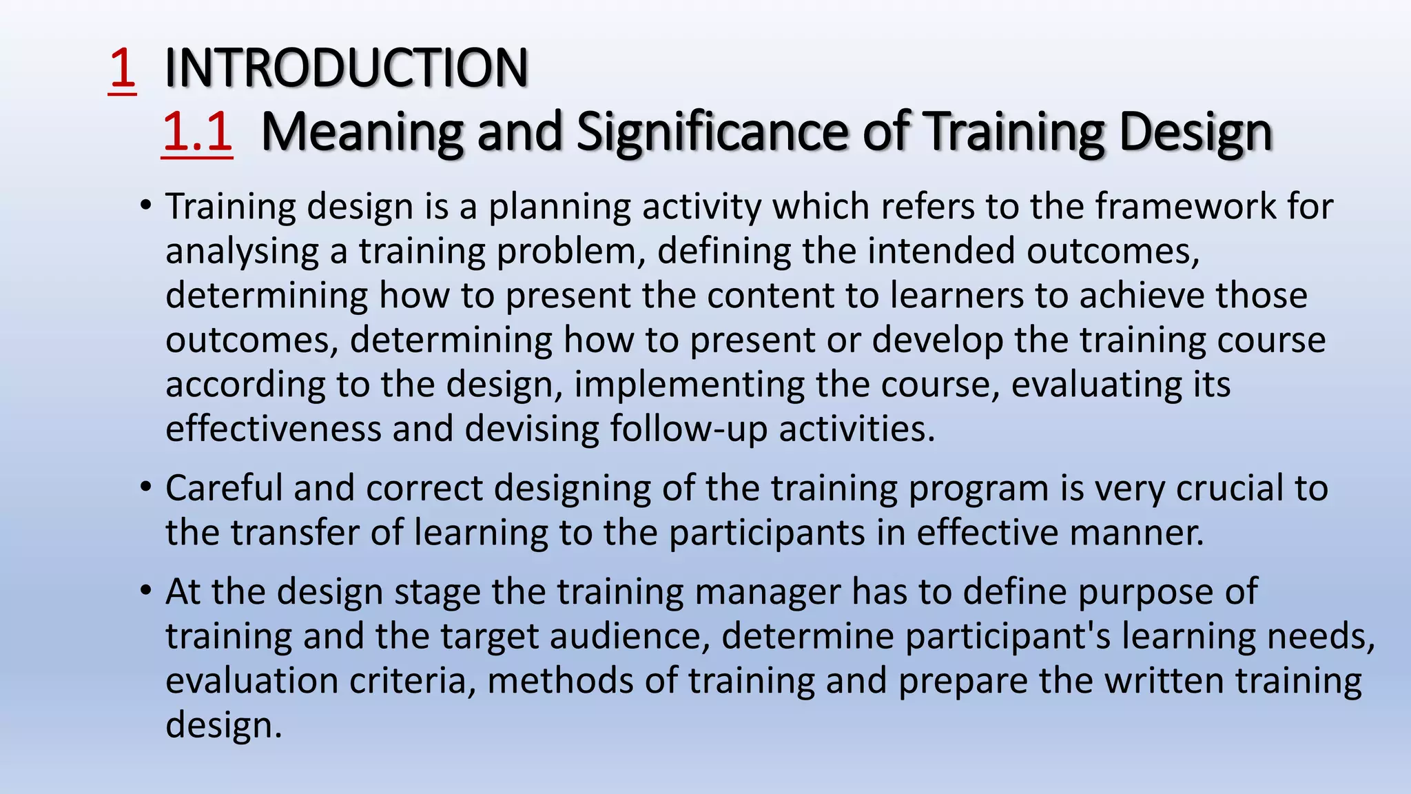 Training & Development - Designing a training program - key factors ...
