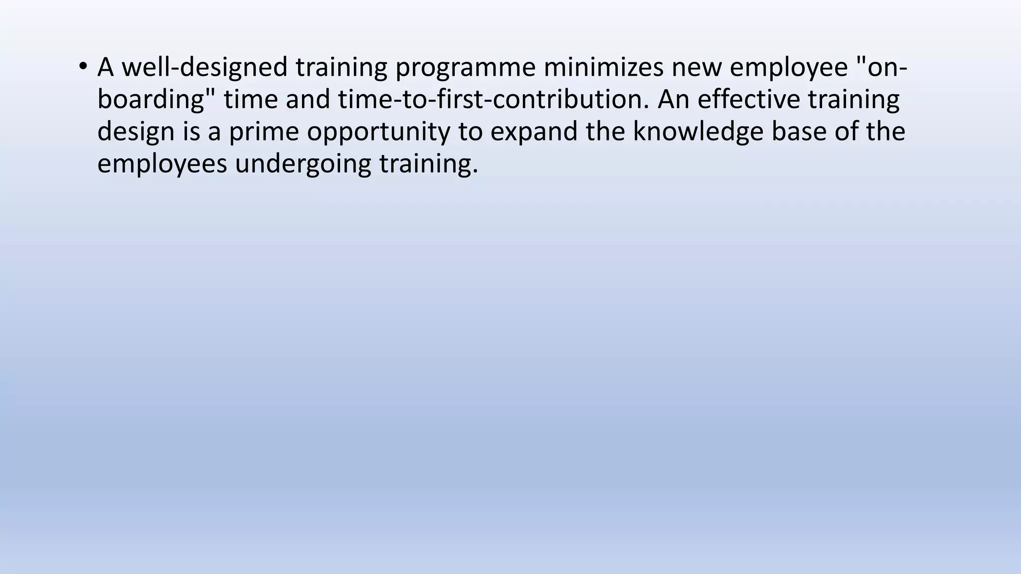 Training & Development - Designing a training program - key factors ...