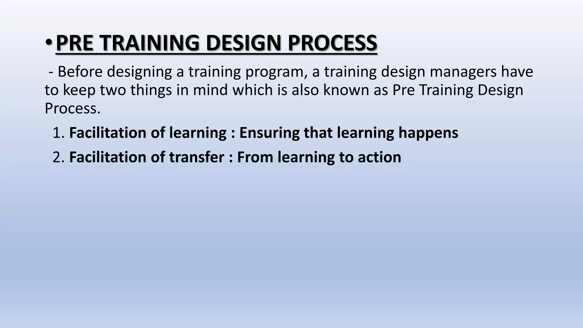 Training & Development - Designing a training program - key factors ...