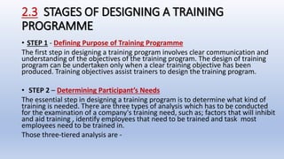 Training & Development - Designing a training program - key factors ...