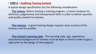 Training & Development - Designing a training program - key factors ...