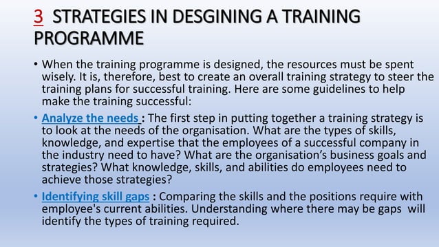 Training & Development - Designing a training program - key factors, strategies & challenges ...