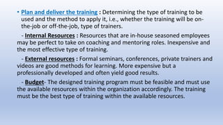 Training & Development - Designing a training program - key factors ...