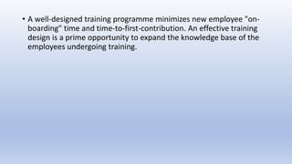 Training & Development - Designing a training program - key factors ...