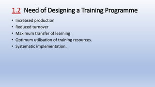 Training & Development - Designing a training program - key factors ...