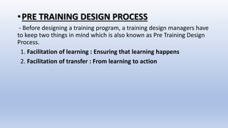 Training & Development - Designing a training program - key factors ...