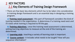 Training & Development - Designing a training program - key factors ...