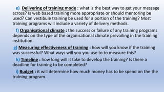 Training & Development - Designing a training program - key factors ...