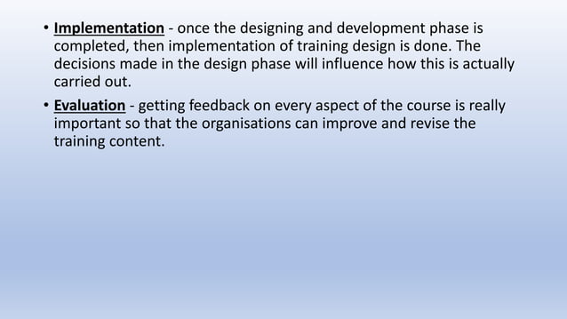 Training & Development - Designing a training program - key factors ...
