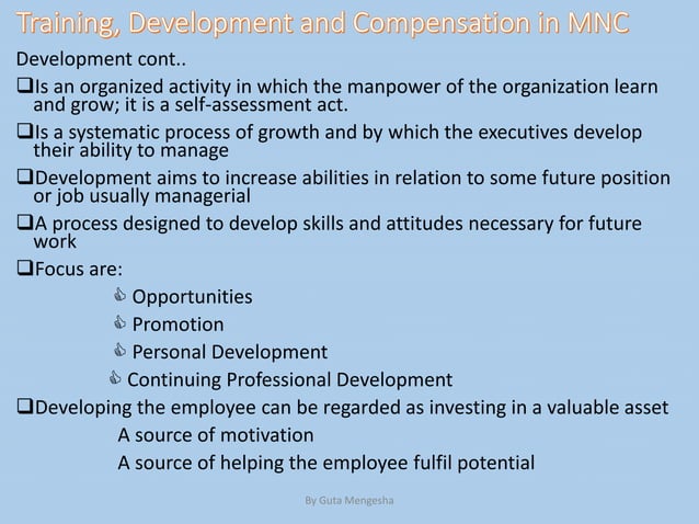 Training, development and compensation in mnc | PDF