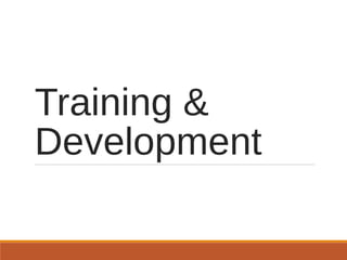 Training development | PPT