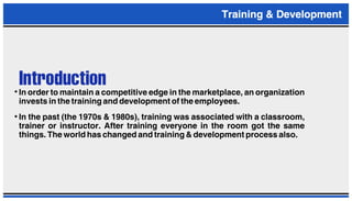 TRAINING AND DEVELOPMENT PPT | PPT