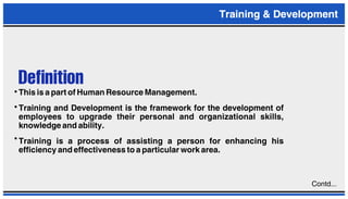 TRAINING AND DEVELOPMENT PPT | PPT