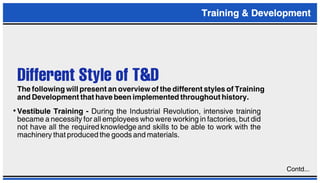 TRAINING AND DEVELOPMENT PPT | PPT