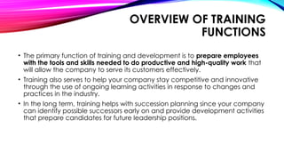 TRAINING & DEVELOPMENT UNIT 1 kerala university kerala university ...