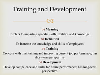 Training and Development | PPTX