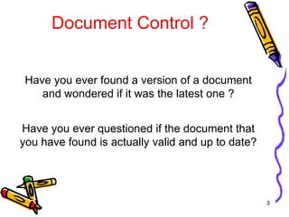 Training On Document Control Appropriately | PPT