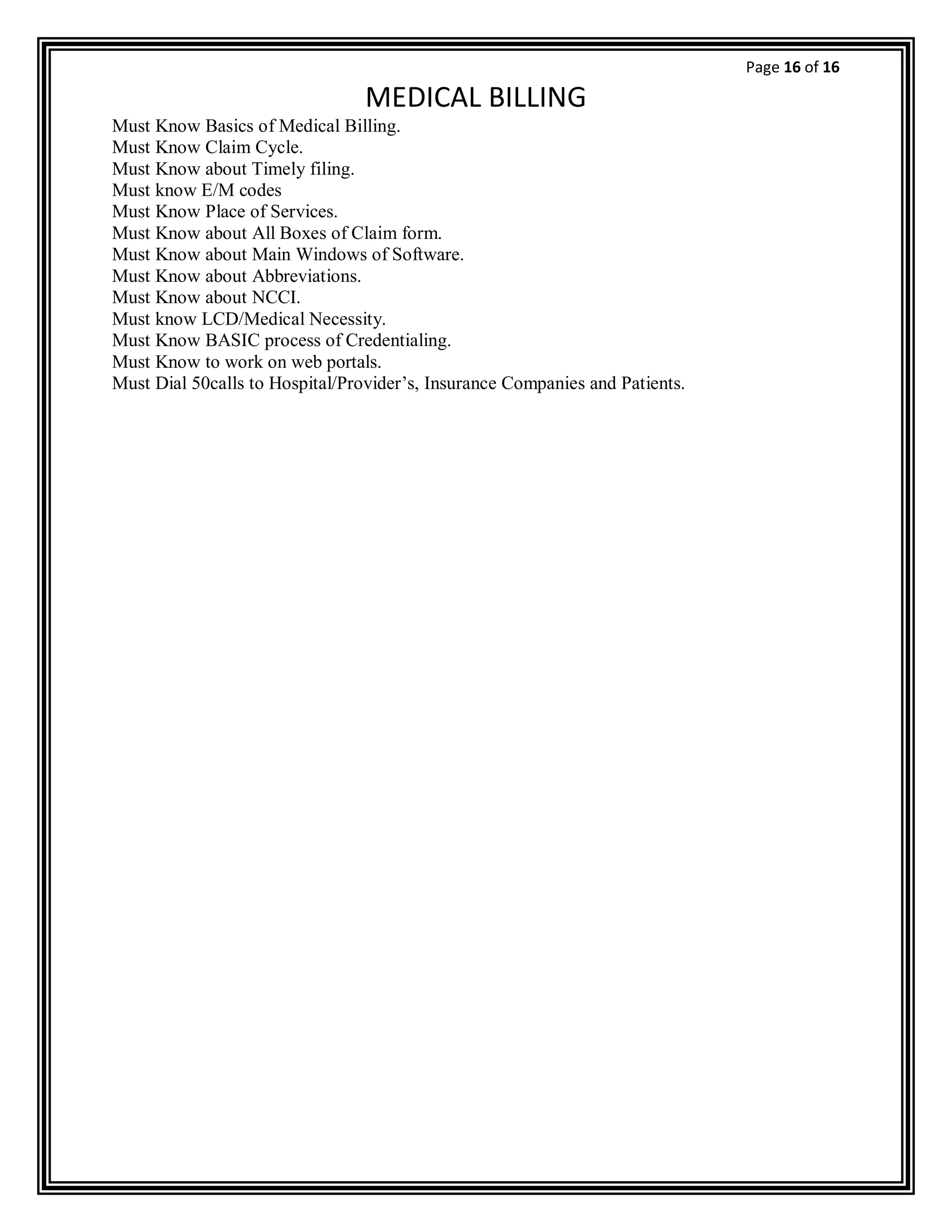 medical billing training notes | PDF