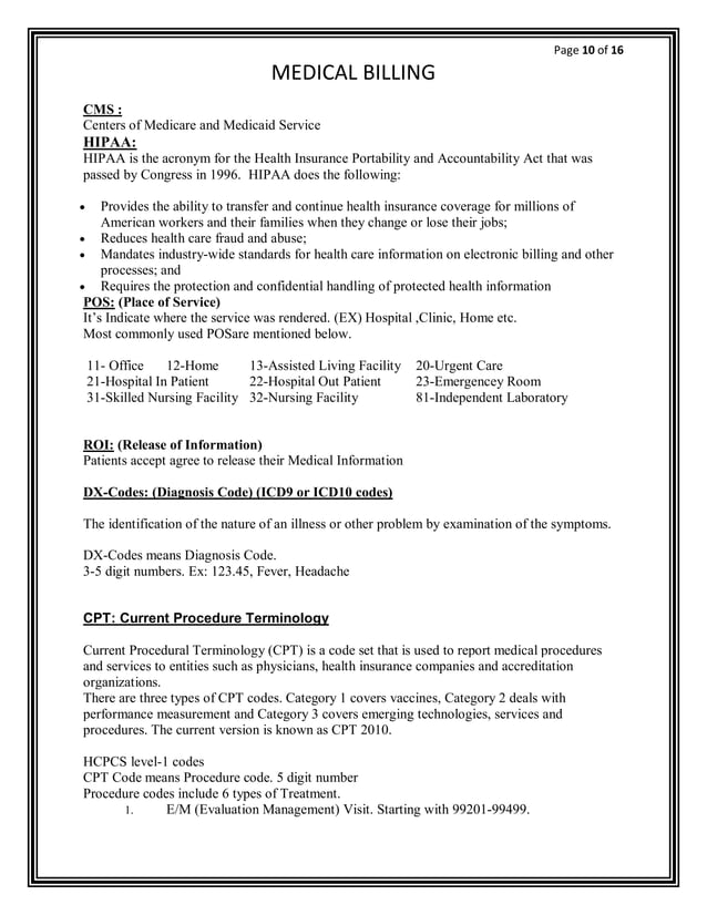 medical billing training notes | PDF | Health Insurance | Insurance