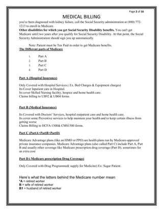 medical billing training notes | PDF