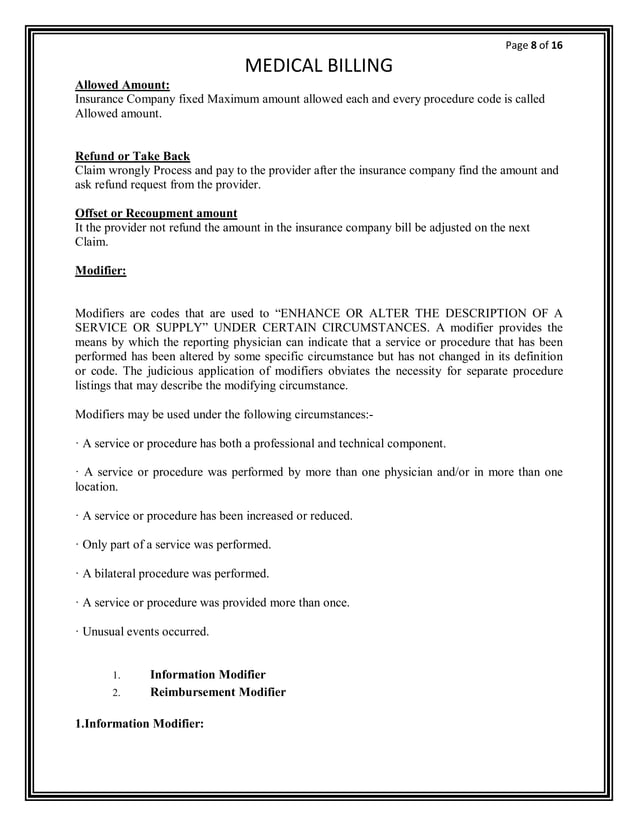 medical billing training notes | PDF | Health Insurance | Insurance