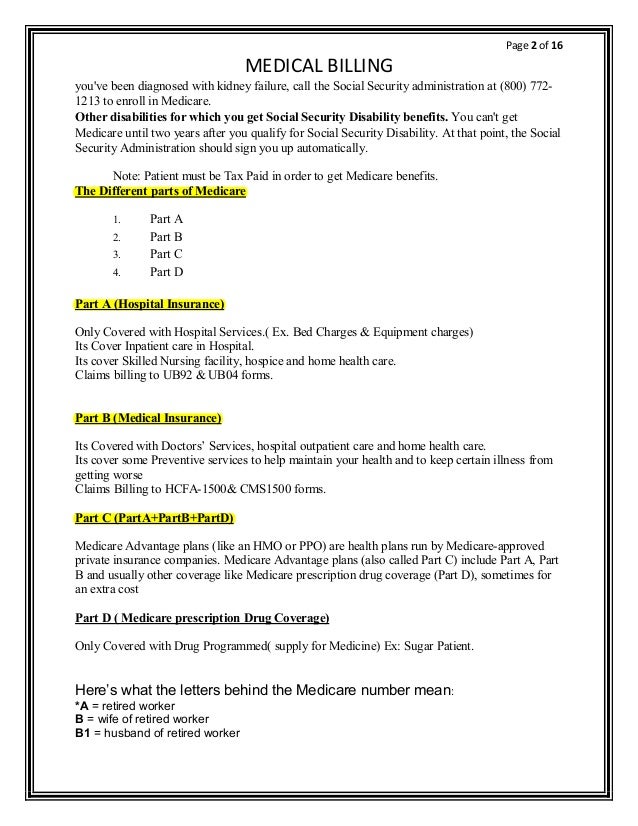 medical billing training notes