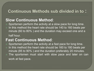 Mean and Methods of Endurance Development | PPTX