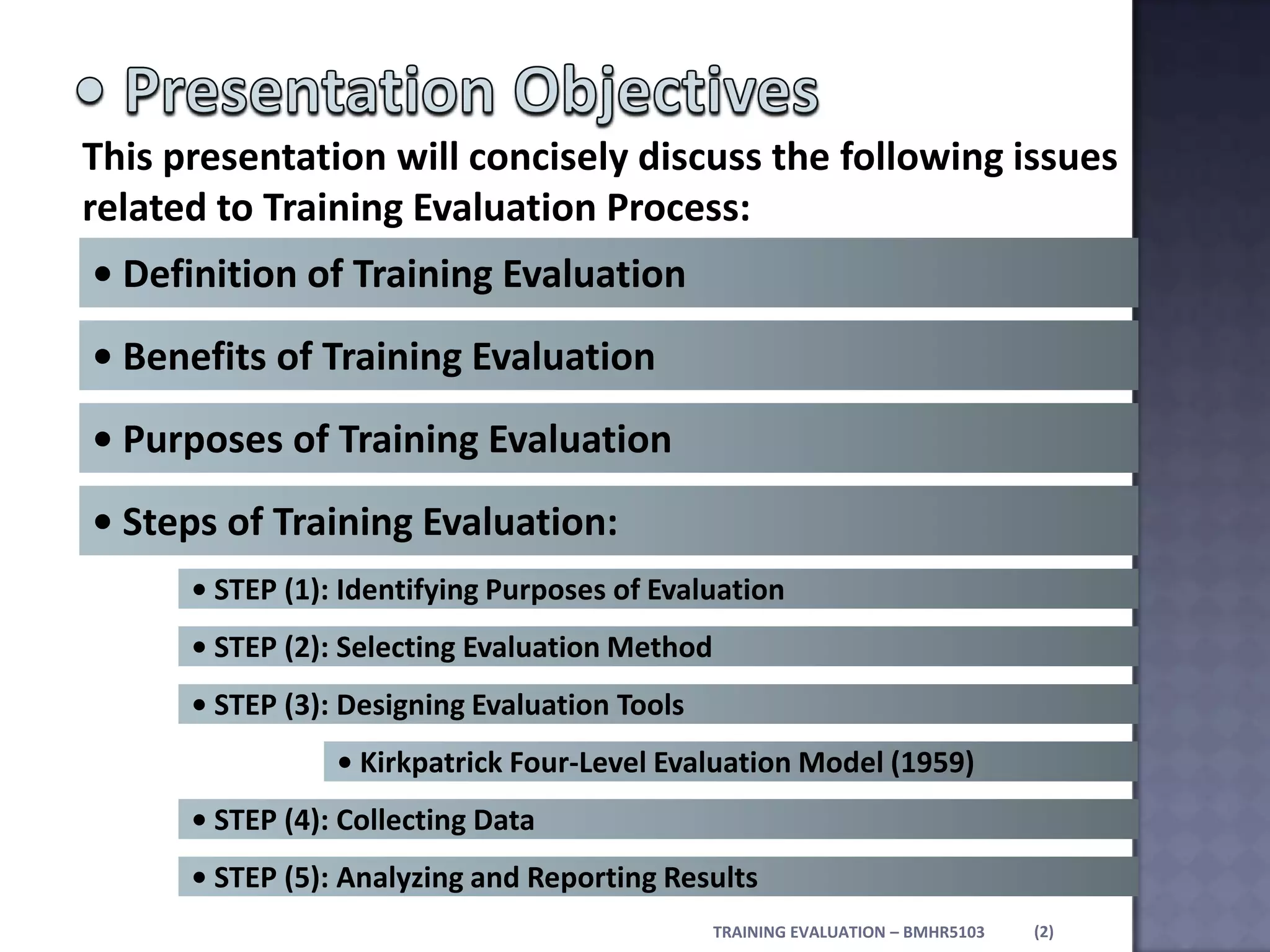 Training evaluation | PPSX