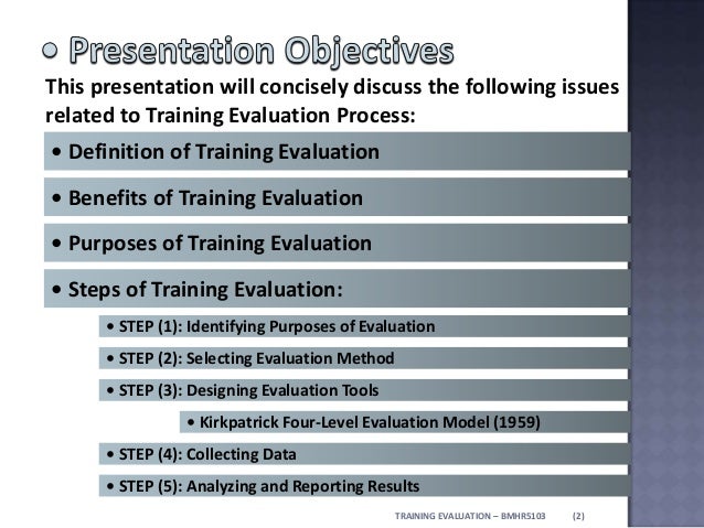 Training evaluation