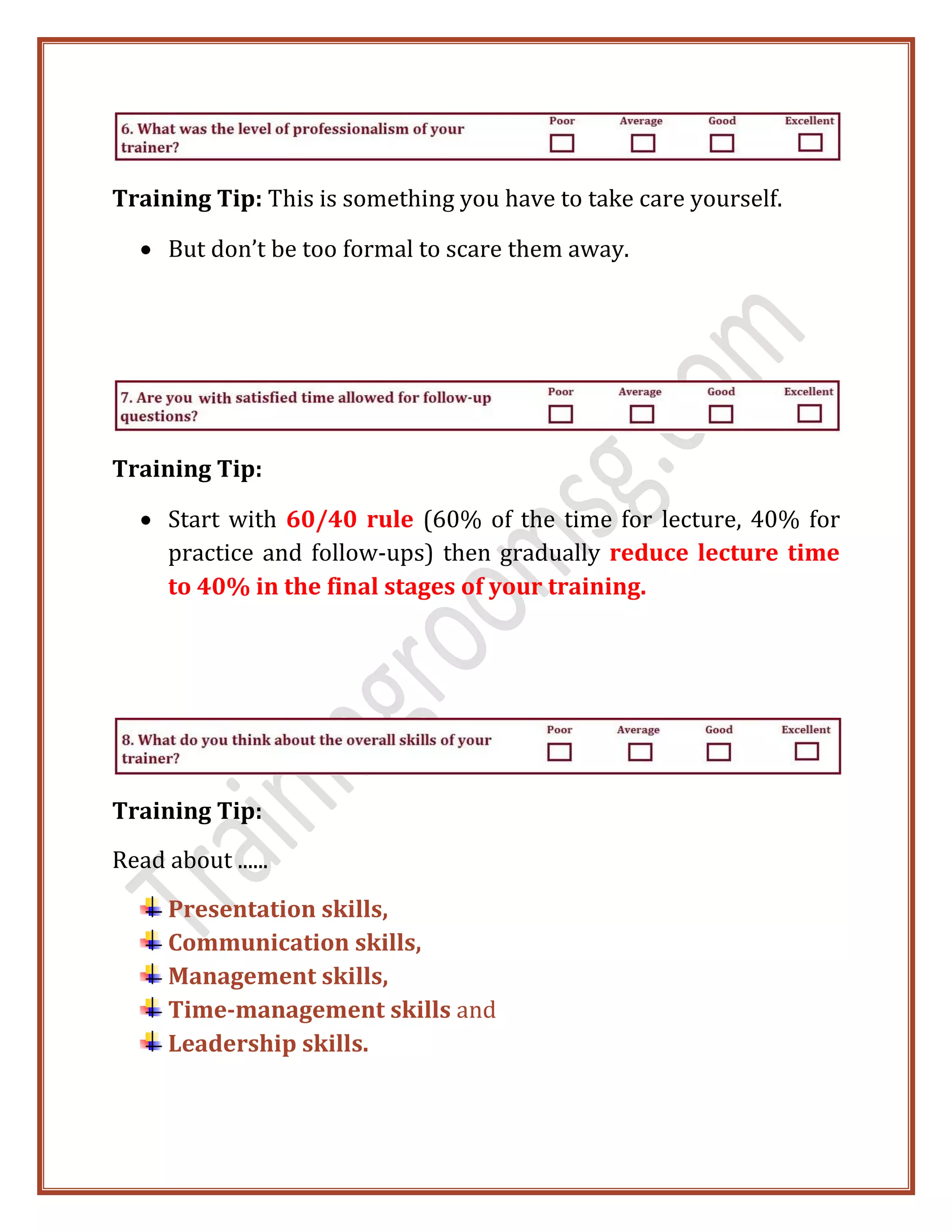 8 Professional Tips to Conduct Effective Training Sessions | PDF 8 Professional Tips to Conduct Effective Training Sessions | PDF