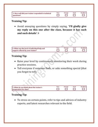 8 Professional Tips to Conduct Effective Training Sessions | PDF